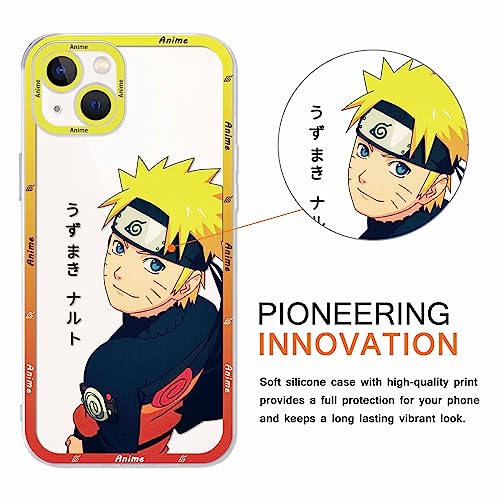 2 Pack Japanese Anime Case for iPhone 13 mini Clear Case 5.4", Cool Manga Cute Pattern Design, Cartoon Character Cases for Men Boys Women Girls Kids, Soft TPU Funda for iPhone13 Mini, Transparent