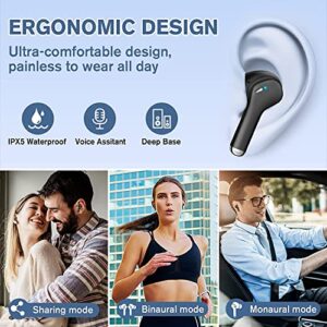 True Wireless Earbuds with 4 Mic, 5.3 Bluetooth Headphones with Dual LED Power Display, 35H Playtime in-Ear Earphones with Microphone , IPX5 Waterproof Ear Buds for Android iOS Gaming Laptop TV Sport