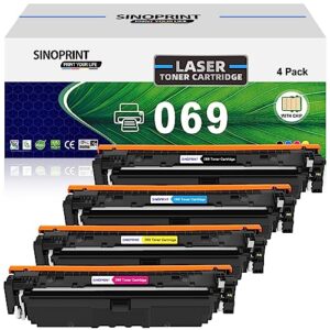 sinoprint 069 069h toner cartridge replacement compatible for canon 069 for canon imageclass mf753cdw mf751cdw lbp674cdw printer ink(black cyan yellow magenta 4-pack)