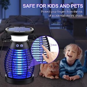 Bug Zapper Outdoor Indoor, Rechargeable Mosquito Zapper Waterproof, Electric Insect Fly Zapper with Reading Lamp, Insect Killer Lamp Can Attract Gnats, Mosquitoes, Flies, Moths