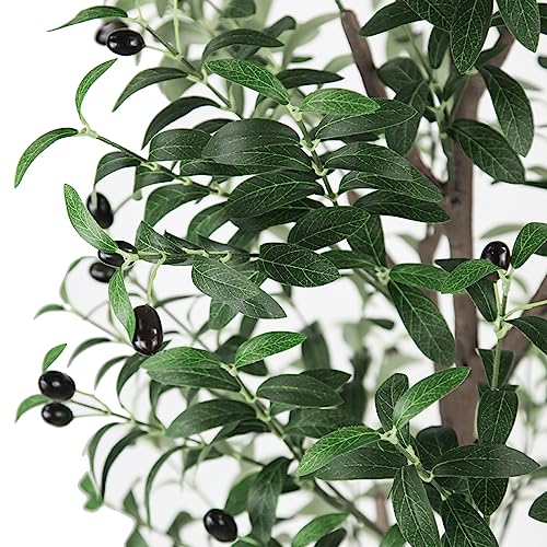 Innoasis Artificial Olive Tree 6FT Tall Large Faux Plants Olive Silk Tree with Branches and Fruits in Pot Fake Trees Indoor Outdoor Decor for Home Office Living Room Floor