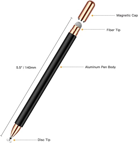 Styluslink 2-in-1 Universal Stylus Pen for Touchscreens,High Sensitivity Dual Tips Touch Screen Pen for All iPad, iPhone, Samsung Galaxy Cellphones and Tablets,Chromebook etc(2Pcs/4Nibs)