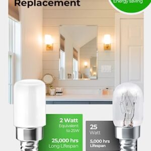 UNILAMP 2W E12 LED Night Light Bulb, Mini Type B C7 Light Bulb Equivalent 25W, Warm White 3000K, 120V E12 Edison Screw LED Bulb for Chandeliers, Salt Lamp, Non-Dimmable, 6-Pack