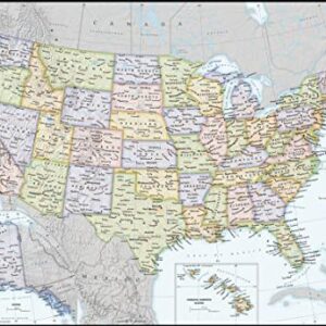 National Geographic Maps: United States Contemporary Wall Map - Compact - 23.25 x 16 inches