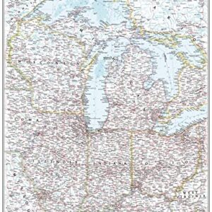 National Geographic Maps: Great Lakes U.S.A Wall Map - 31 x 24 inches