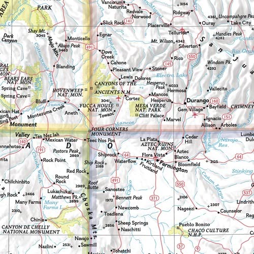 National Geographic Maps: Four Corners U.S.A Wall Map - 31 x 24 inches - Front Lamination