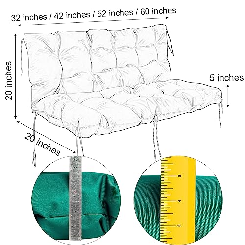 AHWEKR Porch Swing Cushions, Waterproof Bench Cushion for Outdoor Furniture 2-3 Seater Washable Swing Replacement Cushions, Overstuffed Swing Pad for Garden Patio 52 x 40 x 5 inches,Black