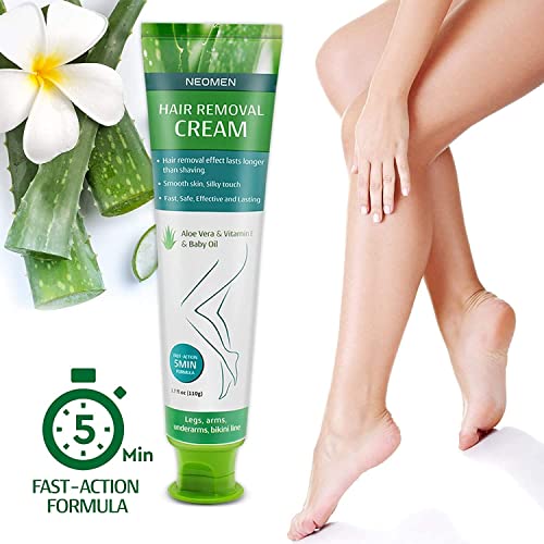 Hair Removal Cream - Skin Friendly Depilatory Cream - Fast and Effective Body Hair Removal Cream - Painless Flawless Hair Remover Cream For Women and Men (green MKR)