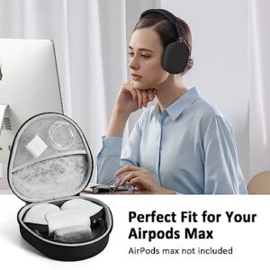 FILOTO Case for Airpods Max Headphones, Travel Carrying Case with Silicone Cover, Waterproof Storage Bag for AirPods Max Accessories(Black)