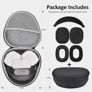 FILOTO Case for Airpods Max Headphones, Travel Carrying Case with Silicone Cover, Waterproof Storage Bag for AirPods Max Accessories(Black)