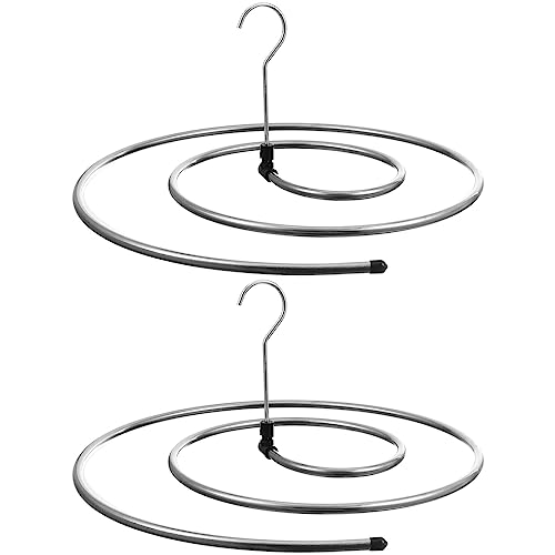 Cabilock 2pcs Spiral Shaped Clothes Drying Rack Stainless Steel Quilt Blanket Hanger Space Saving Laundry Stand Hanger for Bed Sheet Coverlet Bath Towel