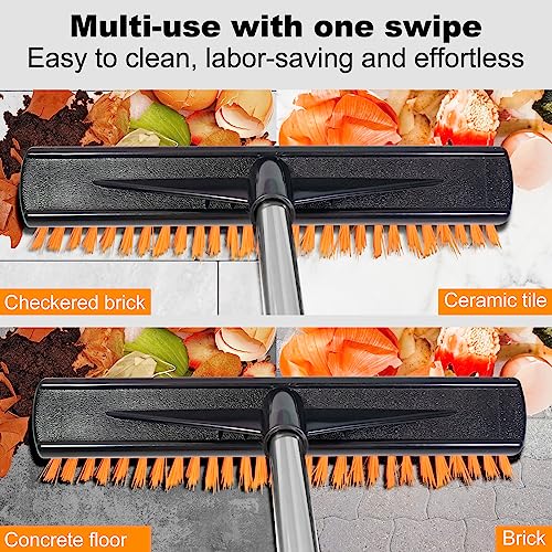 16" Heavy Push Broom for Outdoor Floor Cleaning Heavy Duty Outdoor Broom with 54" Long Handle,Outdoor Broom for Deck,Driveway,Garage,Yard,Deck,Patio,Warehouse,Concrete