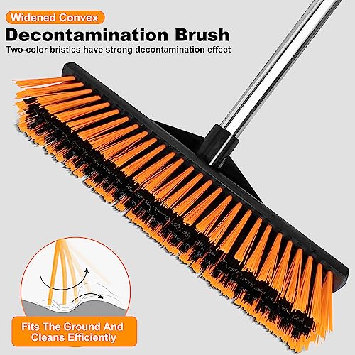 16" Heavy Push Broom for Outdoor Floor Cleaning Heavy Duty Outdoor Broom with 54" Long Handle,Outdoor Broom for Deck,Driveway,Garage,Yard,Deck,Patio,Warehouse,Concrete