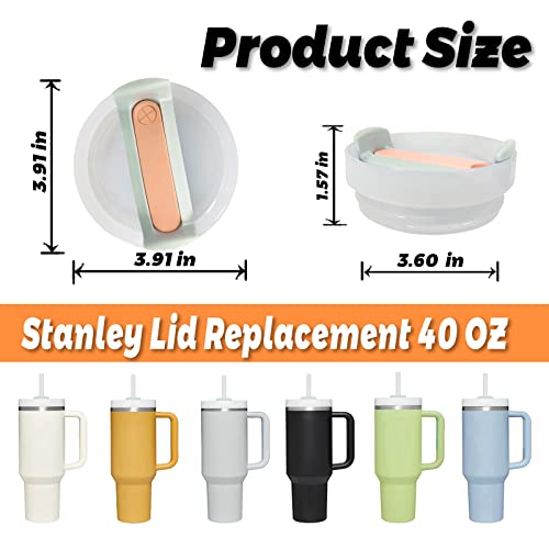 EXQUILEG 40 OZ Tumbler Lids Fit for Stanley Cup, Replacement Lids Fit for 40 OZ Stanley Adventure Quencher Travel Tumbler, Spill Proof Tumbler Cover for Stanley Cup Accessories (2 Pack, Pink)