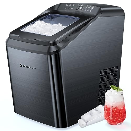 Dreamiracle Ice Maker Machine Countertop Self-Cleaning, 33lbs/24h, Two-Size Bullet Ice Cubes, 2.8L Water Tank, 9 Cubes/Batch