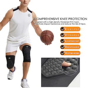 HiRui Knee Pads for Kids Youth Adult, Basketball Baseball Knee Brace Anti-slip Compression Knee Sleeves, Collision Avoidance Kneepad Knee Support for Volleyball Football Cycling Wrestling, Lightweight (Medium, Black)