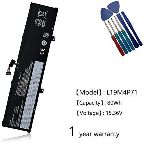 Anepoch L19M4P71 Laptop Battery Replacement for Lenovo ThinkPad X1 Extreme P1 3rd Gen Series Notebook L19C4P71 5B10X19048 5B10X19050 5B10X19047 5B10X19049 15.36V 80Wh 5235mAh