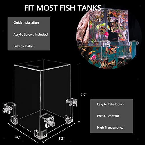 Hifybaty Negative Pressure Fish Tank - Clear Fish Elevator Water Auto-Refill, Fish Tank Water Level Maintenance, Increase Fish Activity Area, Aquarium Decoration, Vacuum Suspended Fish Tank