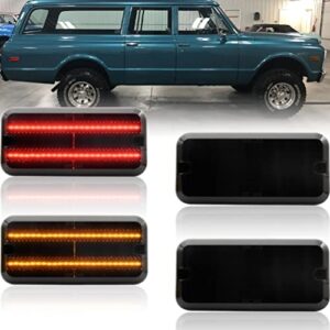 njsbyl amber/red led side marker lights for g10 g20 g30 g1500 g2500 g3500 vans suburban k5 blazer jimmy g/p/c/k series vans trucks motorhomes front rear left right markers signal lamps 5960596