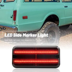 NJSBYL Amber/Red LED Side Marker Lights for G10 G20 G30 G1500 G2500 G3500 Vans Suburban K5 Blazer Jimmy G/P/C/K Series Vans Trucks Motorhomes Front Rear Left Right Markers Signal Lamps 5960596