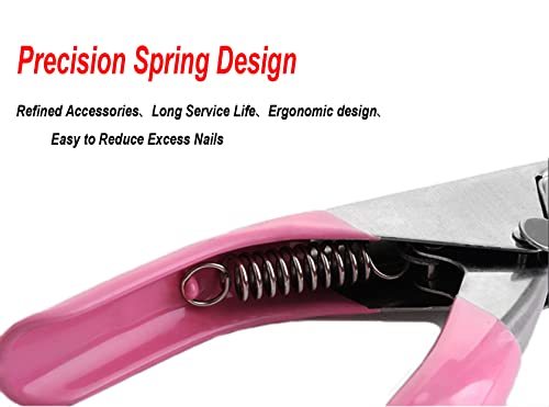 Kiseki Pink Nail Clippers Acrylic UV False Nails Repair Scissors Tool Nail Edge Cutter Clipper Manicure Tool for Fingernail Art Salon Manicure Tip