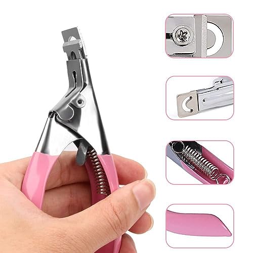 Kiseki Pink Nail Clippers Acrylic UV False Nails Repair Scissors Tool Nail Edge Cutter Clipper Manicure Tool for Fingernail Art Salon Manicure Tip