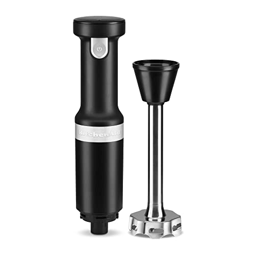 KitchenAid Cordless Variable Speed Hand Blender with Chopper and Whisk Attachment - KHBBV83 & 5 Cup Cordless Food Chopper, Matte Black