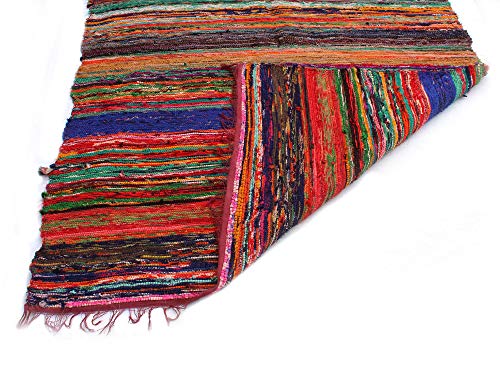 Braided Chindi Rug, Rag Rug, Area Rug, Carpet Rug, Runner Rug 3x5 Foot, 4x6 Foot, 5x7 Foot, Living Room Rug (3x5 Foot)