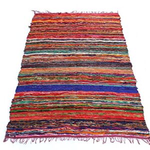 Braided Chindi Rug, Rag Rug, Area Rug, Carpet Rug, Runner Rug 3x5 Foot, 4x6 Foot, 5x7 Foot, Living Room Rug (3x5 Foot)