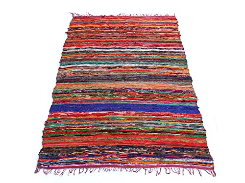 Braided Chindi Rug, Rag Rug, Area Rug, Carpet Rug, Runner Rug 3x5 Foot, 4x6 Foot, 5x7 Foot, Living Room Rug (3x5 Foot)