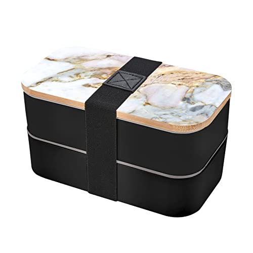 KOOLR Marble Print Bento Box Adult Lunch Box With 2 Compartments Stackable For Work Picnic Leak Proof Bento Box