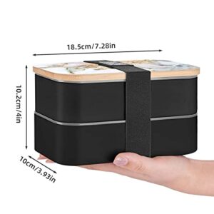 KOOLR Marble Print Bento Box Adult Lunch Box With 2 Compartments Stackable For Work Picnic Leak Proof Bento Box