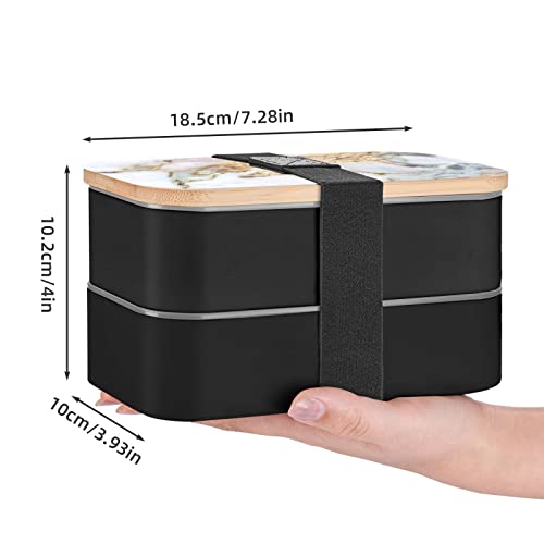 KOOLR Marble Print Bento Box Adult Lunch Box With 2 Compartments Stackable For Work Picnic Leak Proof Bento Box