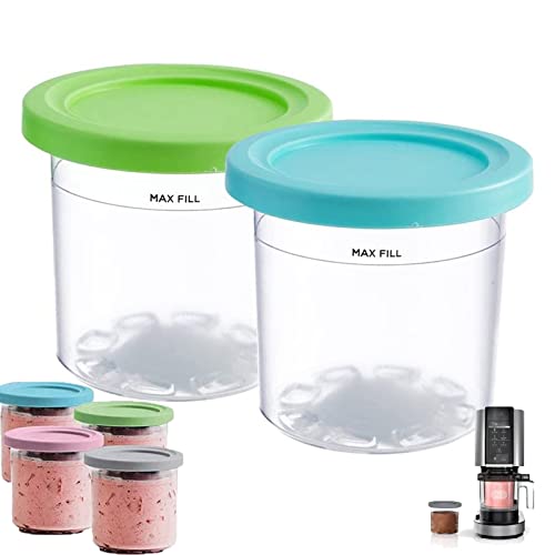 Ice Cream Pints Cup,Ice Cream Containers with Lids for Ninja Creami Pints,Safe & Leak Proof Ice Cream Pints Kitchen Accessories,for NC300S NC299AM Series Ice Cream Maker (2PCS-2)