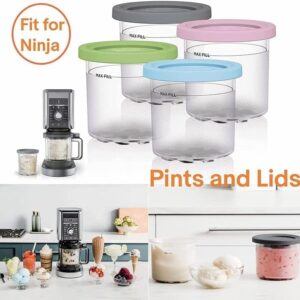 Ice Cream Pints Cup,Ice Cream Containers with Lids for Ninja Creami Pints,Safe & Leak Proof Ice Cream Pints Kitchen Accessories,for NC300S NC299AM Series Ice Cream Maker (2PCS-2)