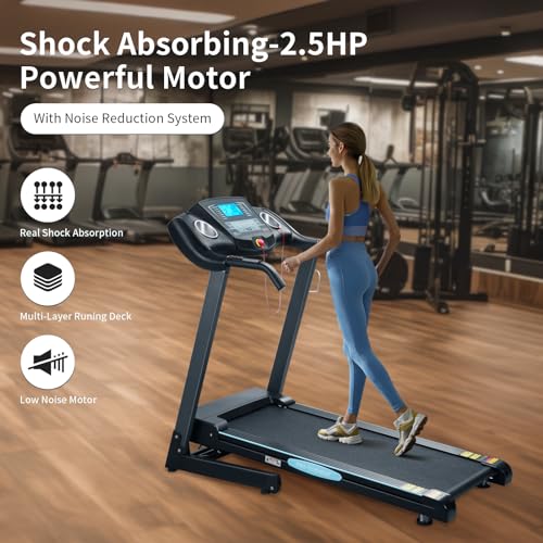 Folding Treadmill Electric with 12% Auto Incline & 15 Pre-Set Training Programs Large LCD Display Workout Running Machine Walking Jogging Running Exercise Machine for Home Office