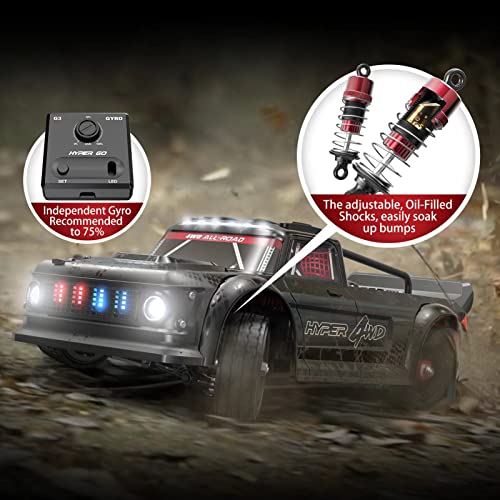 HYPER GO 14301 1/14 RTR Brushless RC Drift Car with Gyro, Max 34 mph Fast RC Cars for Adults, All-Road Street Bash RC Truck, Electric Powered 4WD Remote Control Car for Drifting Rally