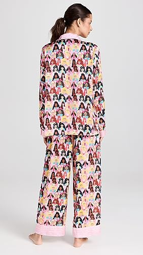 Karen Mabon Women's Barbie Classic Pj Set, Pink Multi, M