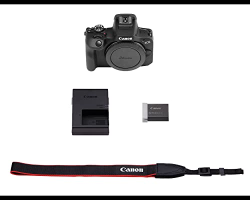 Canon EOS R100 Mirrorless Camera, RF Mount, 24.1 MP, DIGIC 8 Image Processor, Continuous Shooting, Eye Detection AF, Full HD Video, 4K, Small, Lightweight, Wi-Fi, Bluetooth, Content Creation