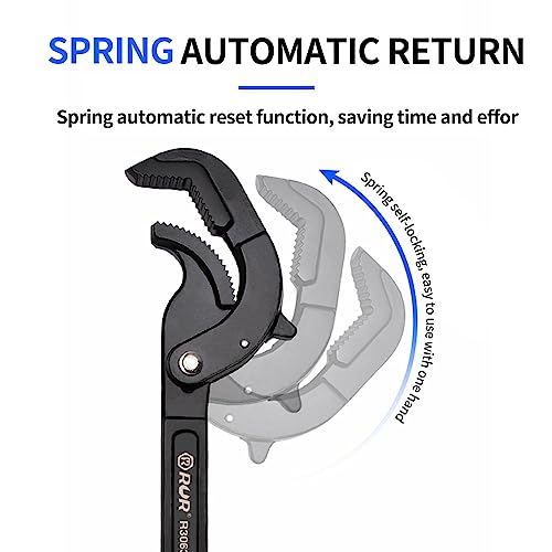 vomex Multi Universal Self Adjustable Wrenches - 2Pcs Sets,Non-Slip Handle,3 Sides Teeth Self Locking,Pipe Wrenches