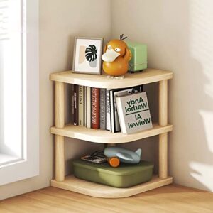 3 tier corner shelf countertop organizer, beautiful natural 100% acacia wood, multi-purpose shelf storage for bathroom, kitchen, office, under sink, vanity, makeup. (general)