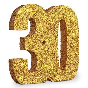 eploger 30th birthday decorations for men and women,30th anniversary decorations,glod glitter 30th birthday centerpieces for table decorations,number 30 table topper decor