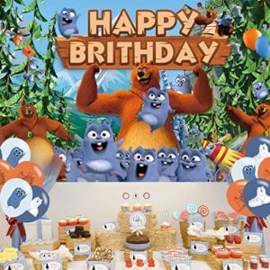 Grizzy and The Lemmings Backdrop Birthday Banner for Cartoon Grizzy Birthday Party Supplies Grizzy and The Lemmings Photograph Background Photo Booth 5x3ft