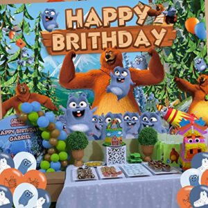 Grizzy and The Lemmings Backdrop Birthday Banner for Cartoon Grizzy Birthday Party Supplies Grizzy and The Lemmings Photograph Background Photo Booth 5x3ft