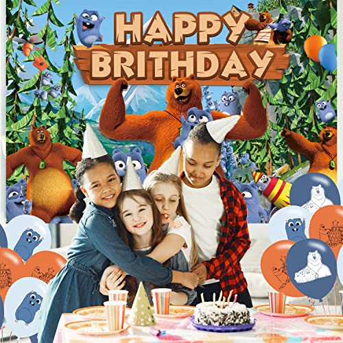 Grizzy and The Lemmings Backdrop Birthday Banner for Cartoon Grizzy Birthday Party Supplies Grizzy and The Lemmings Photograph Background Photo Booth 5x3ft