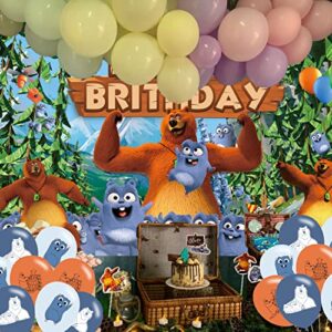 Grizzy and The Lemmings Backdrop Birthday Banner for Cartoon Grizzy Birthday Party Supplies Grizzy and The Lemmings Photograph Background Photo Booth 5x3ft