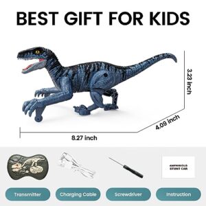 Tecnock Remote Control Dinosaurs, Mini Dinosaur Toys for Kids 3-5 5-7, 2.4GHz Walking RC Robot Dinosaur with Lights, Gifts for Boys Girls Age 4 5 6 7 8-12