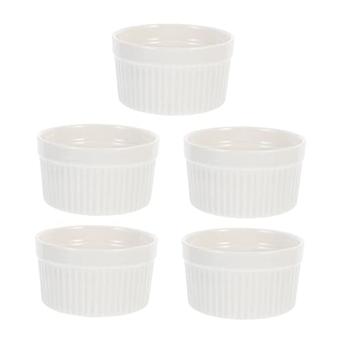 NOLITOY 5pcs Plastic Trifle Bowl Plastic Soup Bowls Ceramic Rice Bowl Ceramic Soup Bowl Chic Soup Bowls Small Bowl Baking Bowls Pudding Bowl Rummy Hand-pulled Noodle Ceramic Plate White