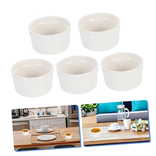 NOLITOY 5pcs Plastic Trifle Bowl Plastic Soup Bowls Ceramic Rice Bowl Ceramic Soup Bowl Chic Soup Bowls Small Bowl Baking Bowls Pudding Bowl Rummy Hand-pulled Noodle Ceramic Plate White