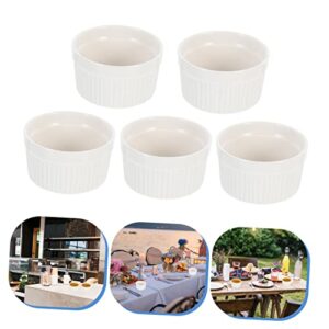 NOLITOY 5pcs Plastic Trifle Bowl Plastic Soup Bowls Ceramic Rice Bowl Ceramic Soup Bowl Chic Soup Bowls Small Bowl Baking Bowls Pudding Bowl Rummy Hand-pulled Noodle Ceramic Plate White